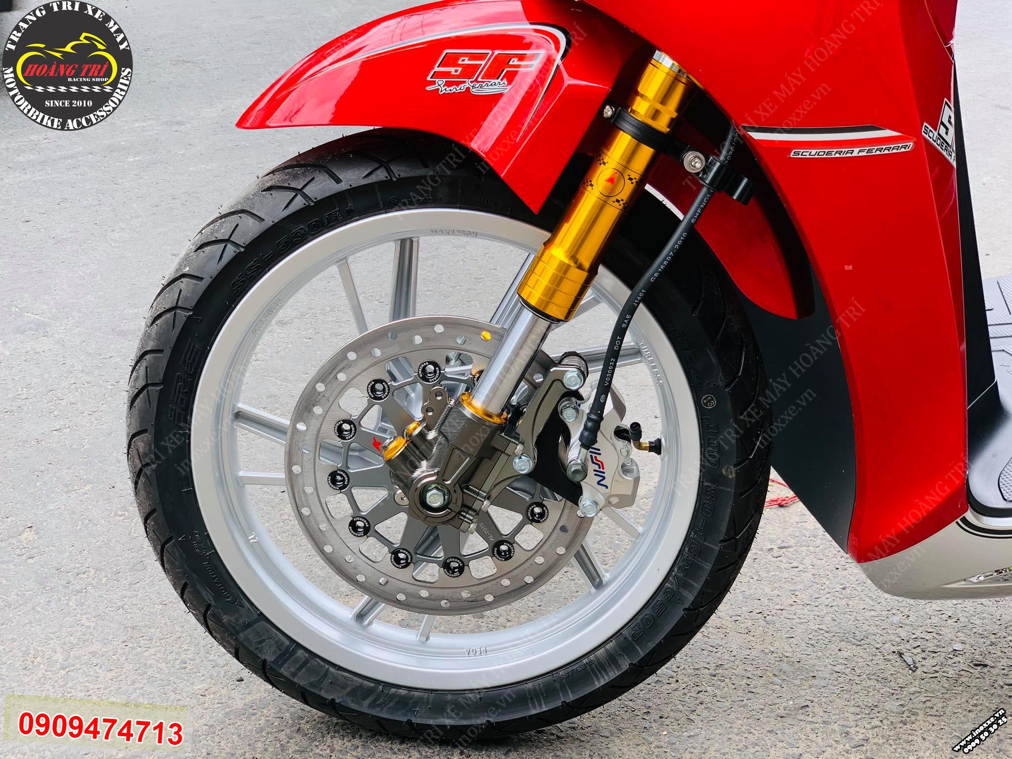 Phuộc độ xe máy điện Pega S - Combo Phuộc Upside Down, Đĩa 260mm, Heo ...