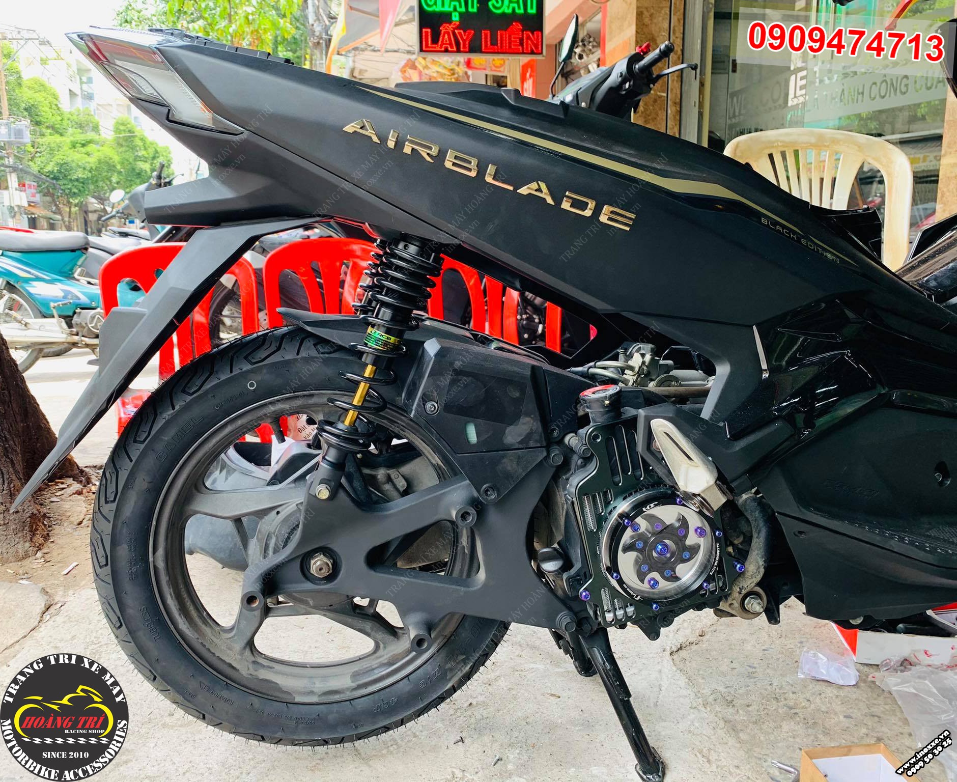 Phuộc sau RCB Series C lò xo đen ti vàng không bình dầu cho xe Airblade